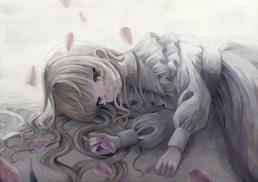 Safebooru - 1girl absurdres backlighting blonde hair brown eyes crying ...