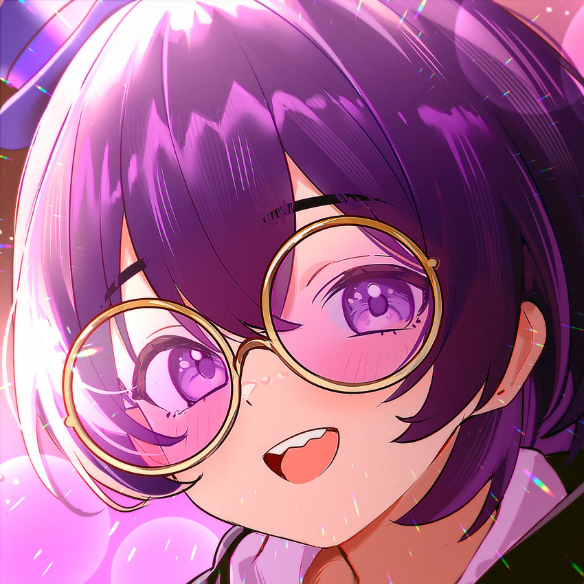 Safebooru - 1boy :d black jacket blumer chromatic aberration commission ...