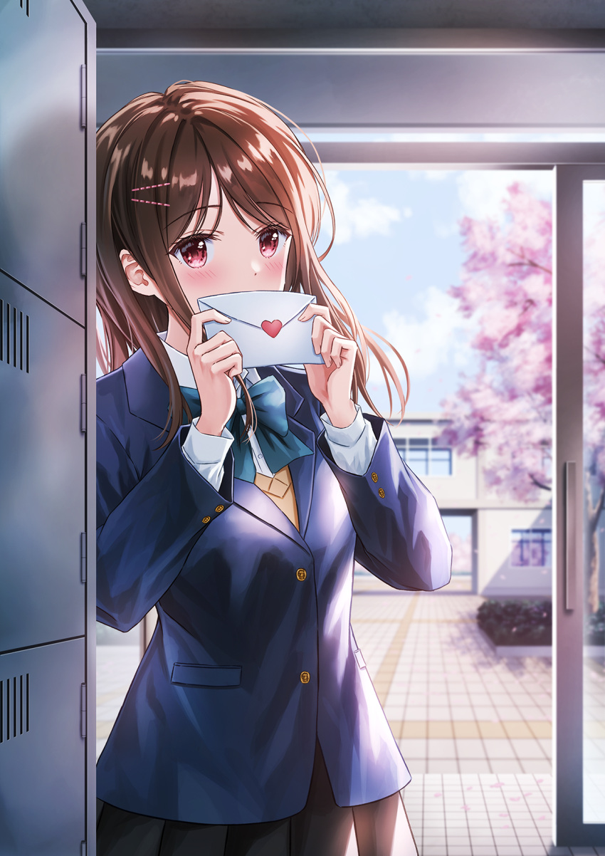 Safebooru - 1girl black skirt blazer blue bow blue bowtie blue jacket ...