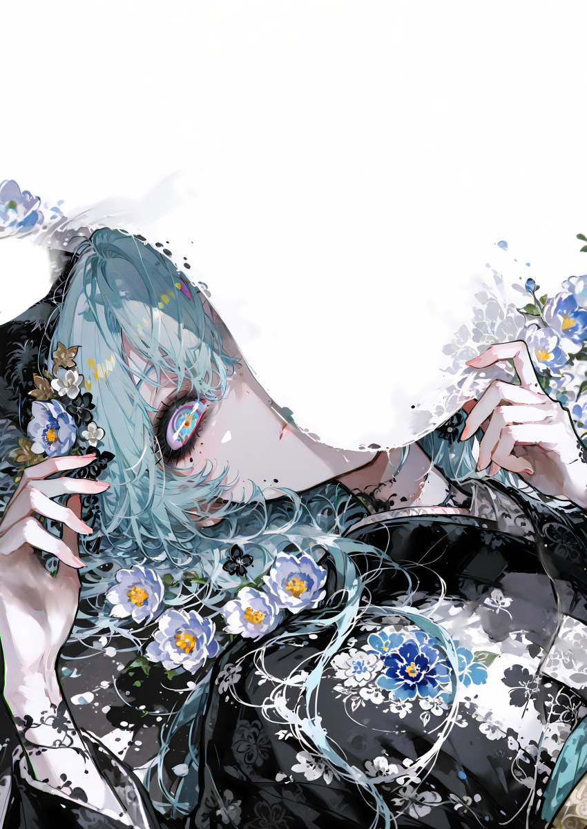 Safebooru - 1girl absurdres ai-generated black eyeshadow blue eyes ...