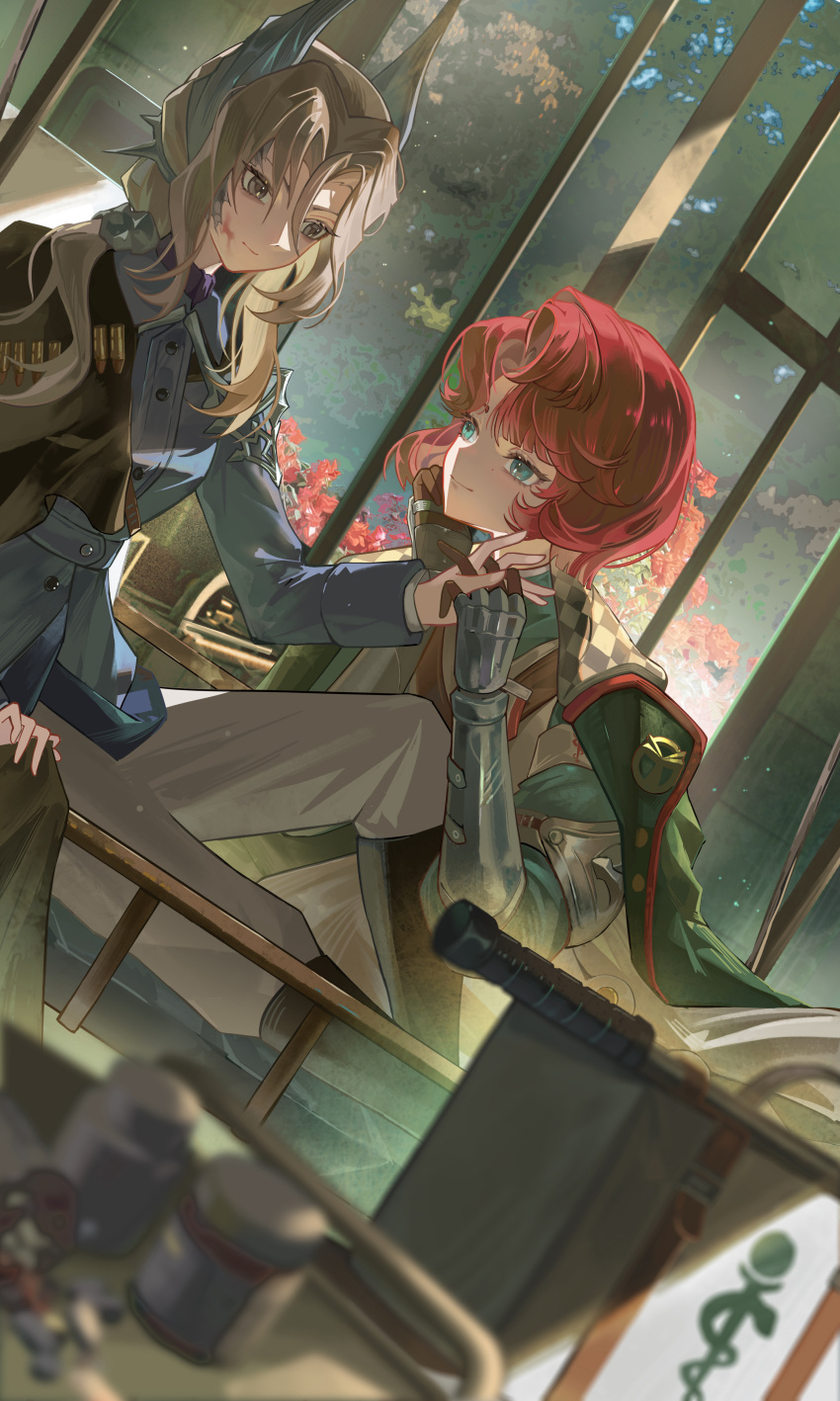 Safebooru - 2girls absurdres black boots blood blood on face blue eyes ...