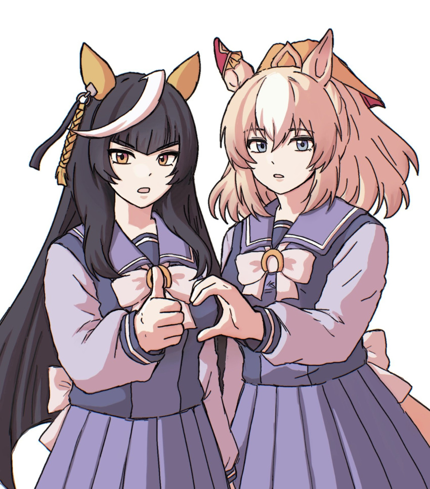 Safebooru - ahoge animal ears black hair blonde hair blue eyes blunt ...