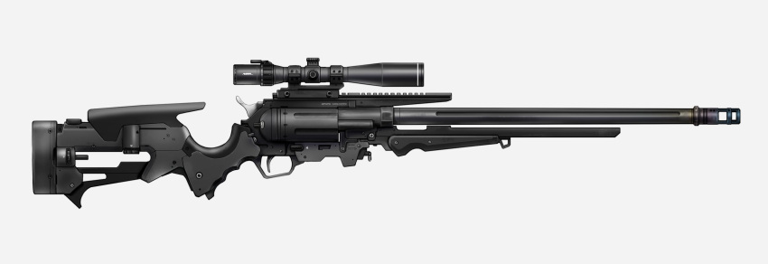 Safebooru - commentary request gun highres no humans original revolver ...