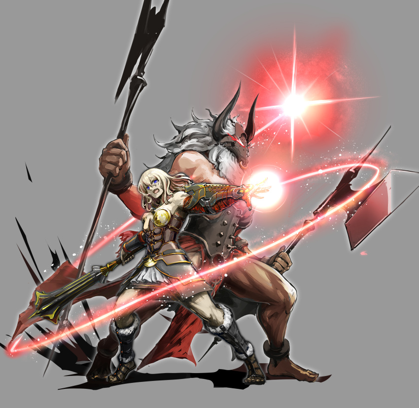 Safebooru - 152 in can 2boys absurdres asterios (fate) axe blonde hair ...