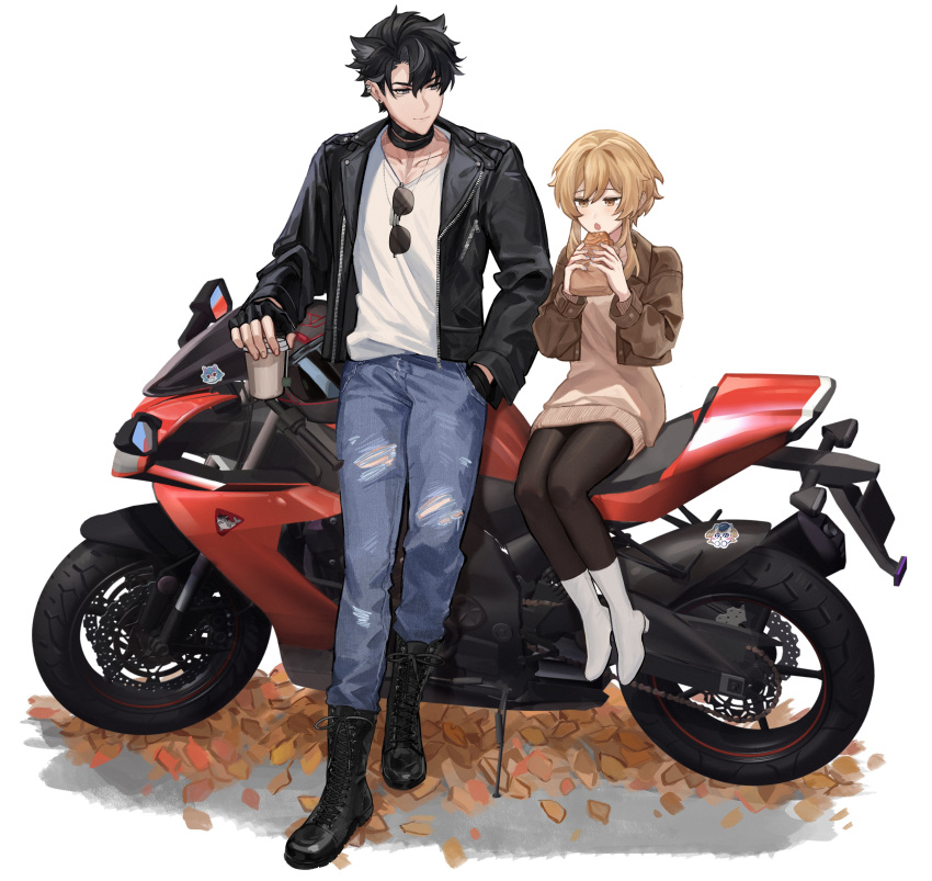 Safebooru - 1boy 1girl absurdres alternate costume bandaged neck bandages black footwear black ...