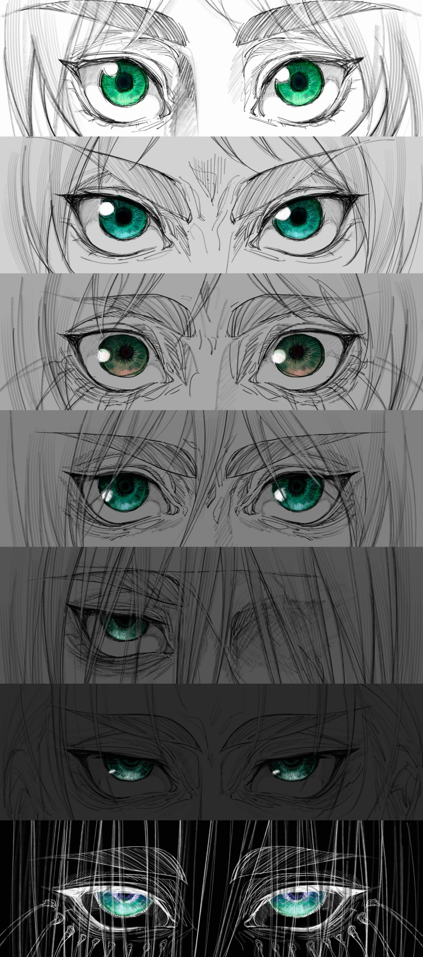 Safebooru - 1boy absurdres age progression bandage over one eye close ...