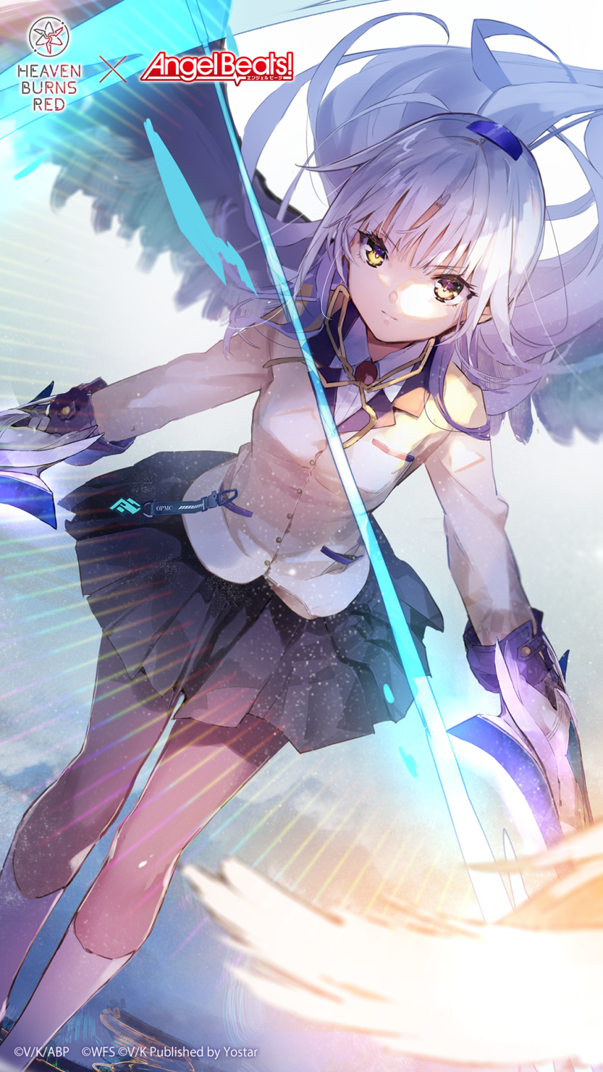 Safebooru - 1girl angel angel beats! angel wings aura black skirt ...