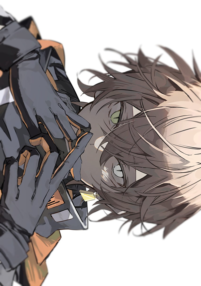 Safebooru - 1boy absurdres alban knox animal ears bishounen black gloves brown hair cat boy cat ...