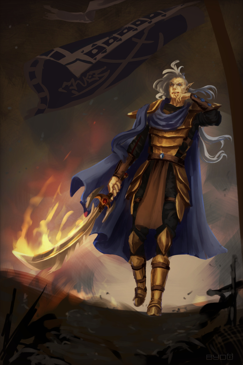 Safebooru - 1boy armor armored boots artist name blood blood from mouth ...