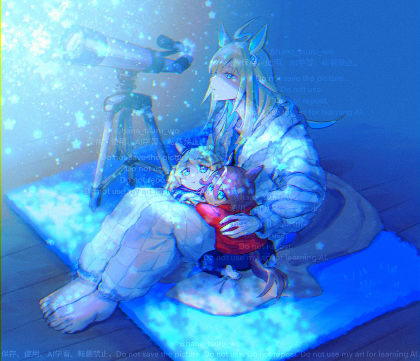 Safebooru - aged down ahoge animal ears blonde hair blue eyes blue hair ...