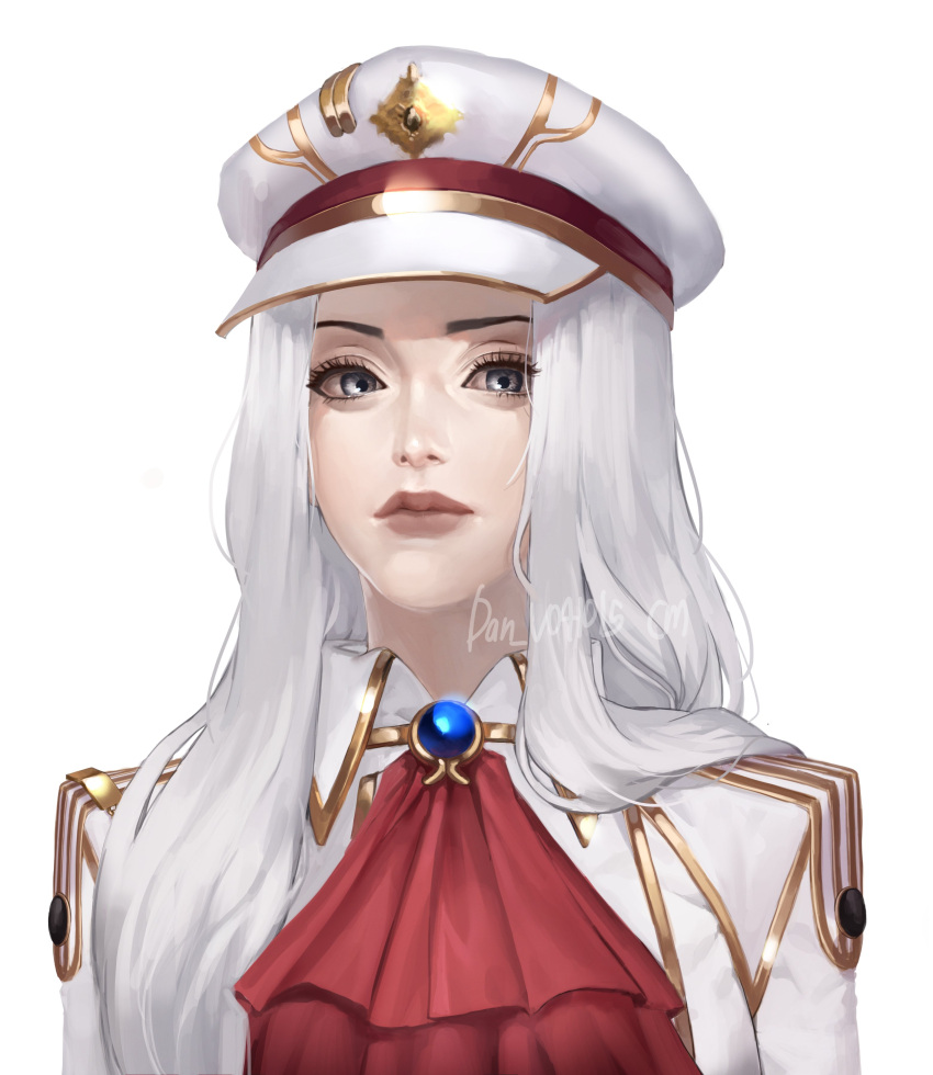 Safebooru - absurdres ascot commission dan v041015 gold trim grey eyes ...