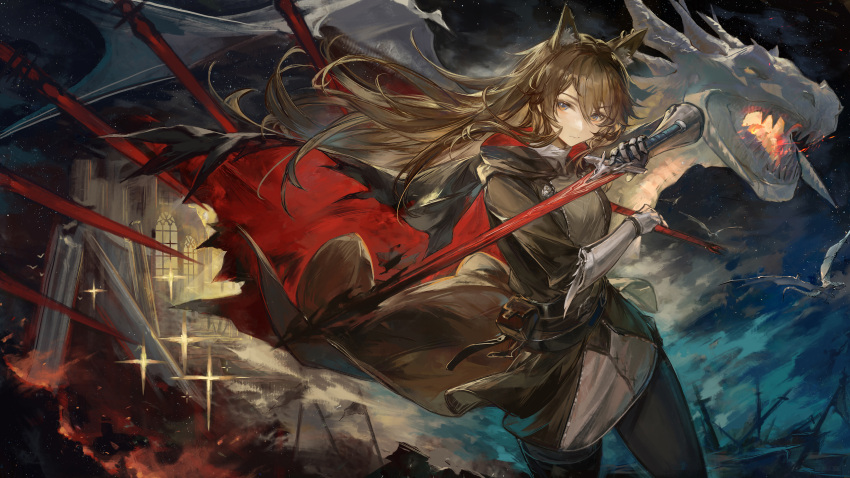 Safebooru - 1girl absurdres animal ear fluff animal ears arknights belt belt buckle belt pouch ...