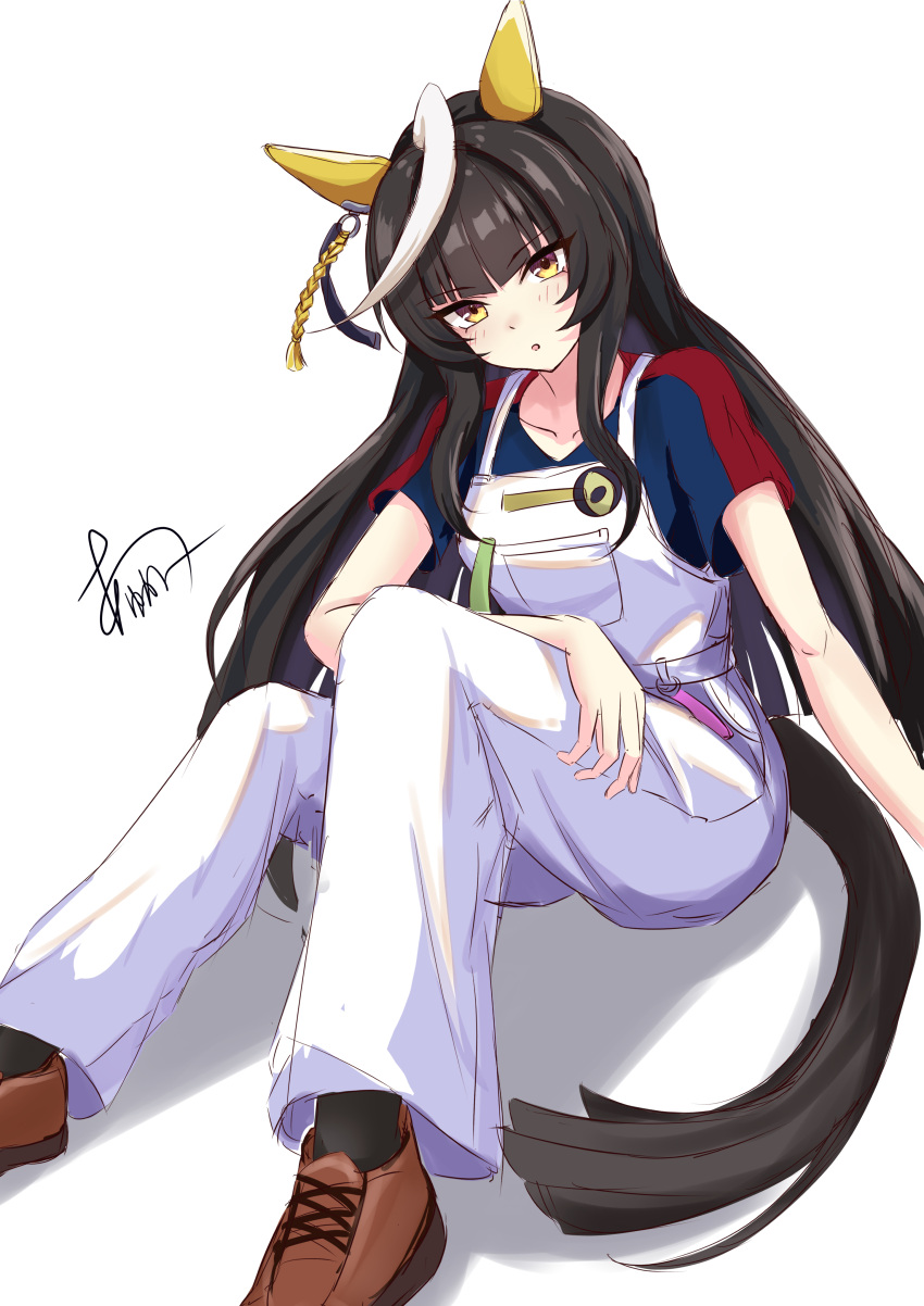 Safebooru - 1girl absurdres ahoge animal ears ayukake277 black hair ...