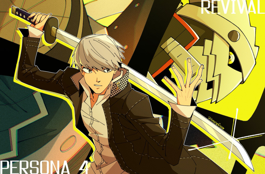 Safebooru - 1boy black jacket collared shirt copyright name fighting ...
