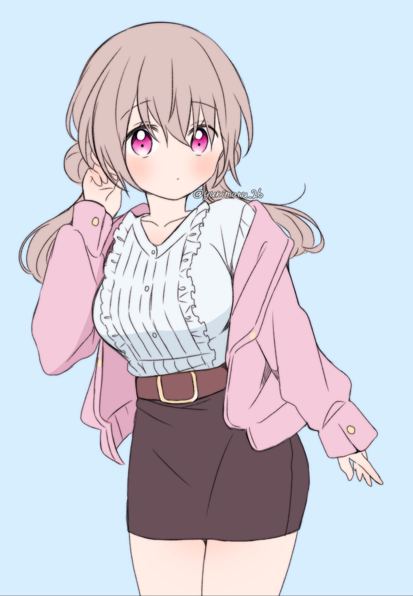 Safebooru - 1girl belt blonde hair breasts brown belt brown skirt ...