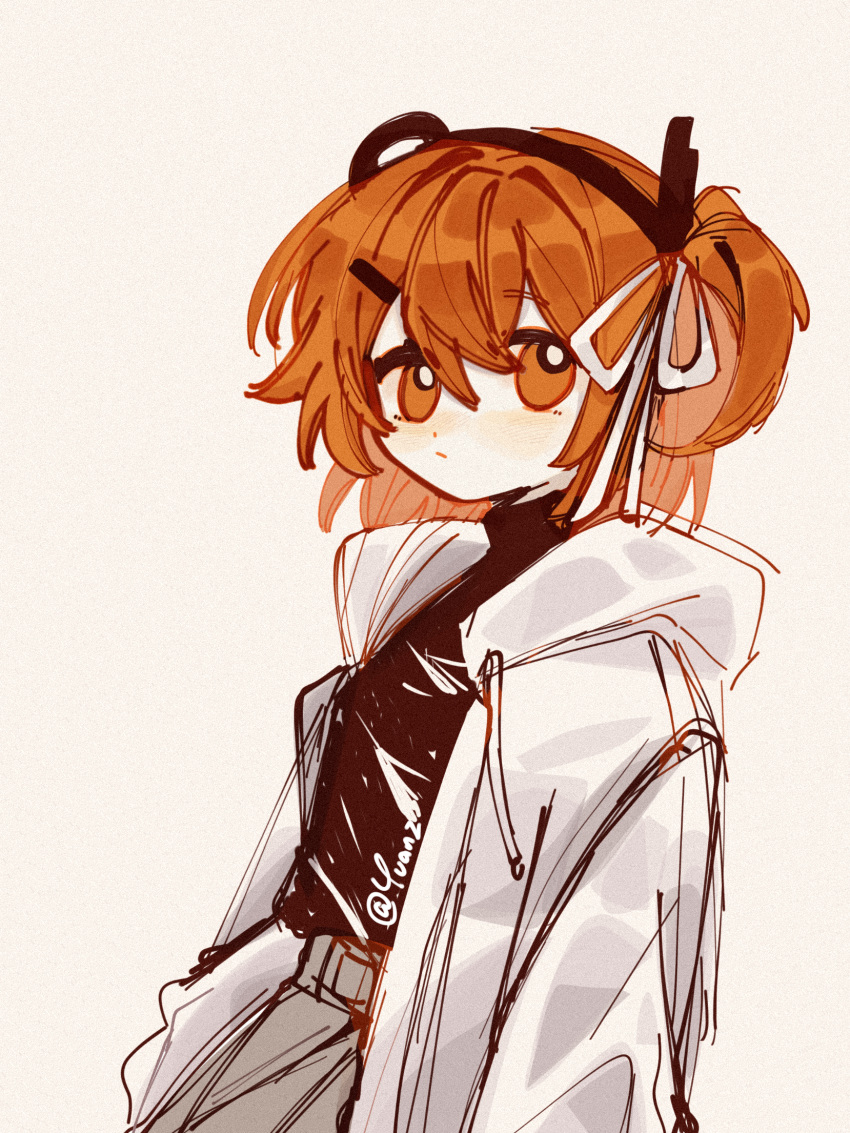 Safebooru - 1girl :/ a.i. voice adachi rei arms at sides artist name blush expressionless grey ...