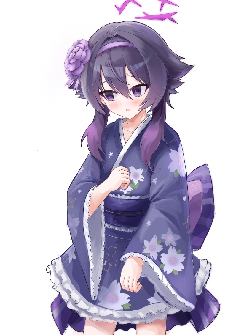 Safebooru - 1girl absurdres back bow blue archive blue kimono blue sash ...