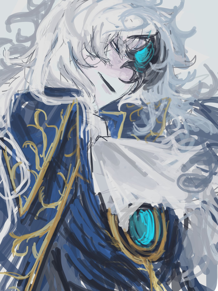 Safebooru - 1boy argalia (library of ruina) ascot blue cape blue ...