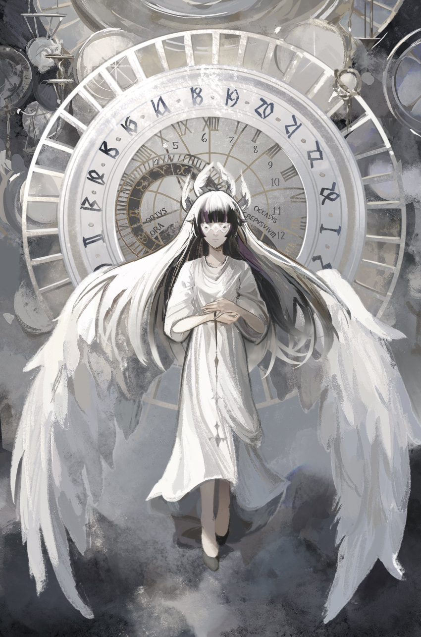 Safebooru - 1girl absurdly long hair alternate costume blunt bangs bow clock columbina (genshin ...