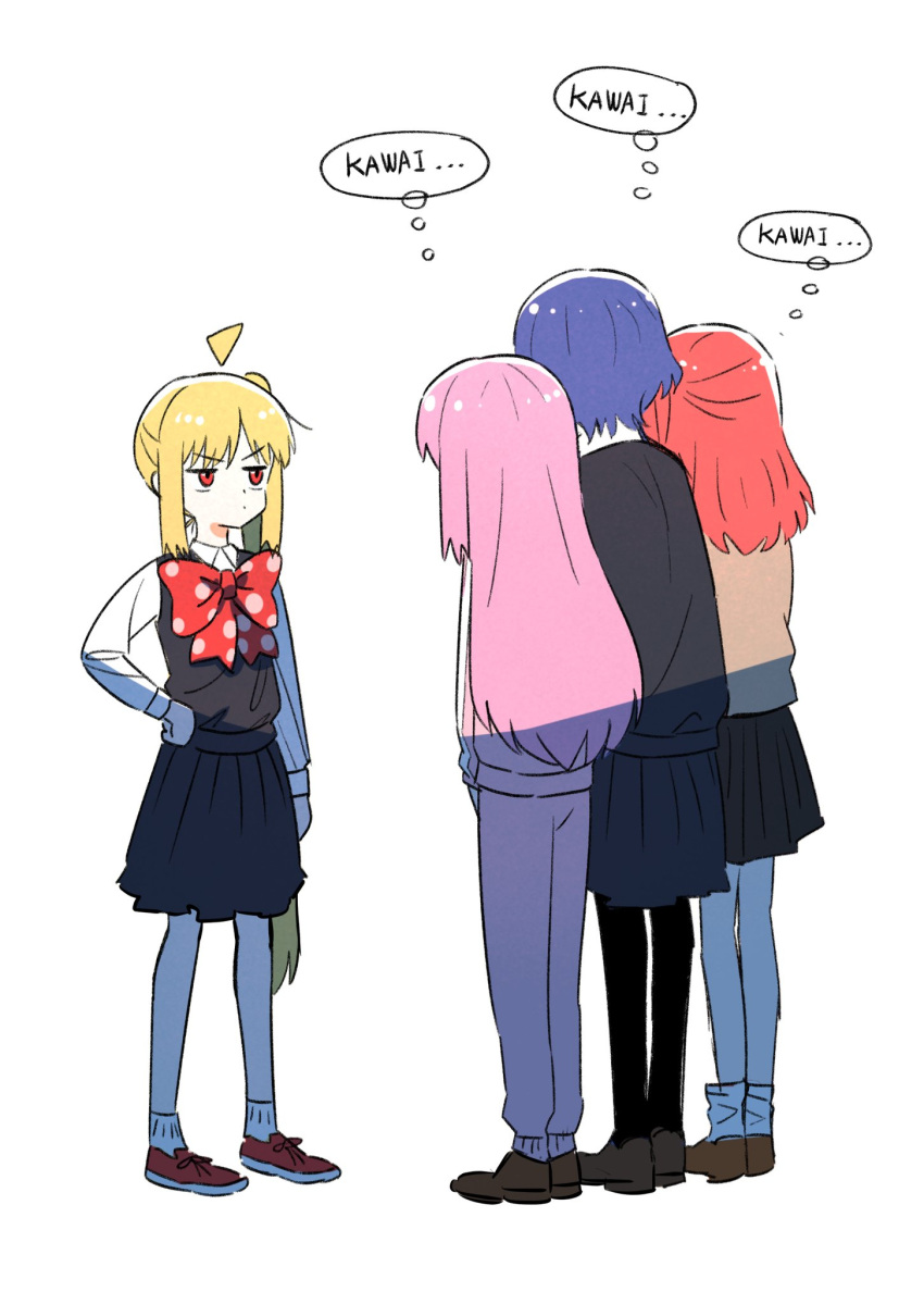 Safebooru - 4girls blonde hair blue hair bocchi the rock! bow gotoh hitori highres ijichi nijika ...