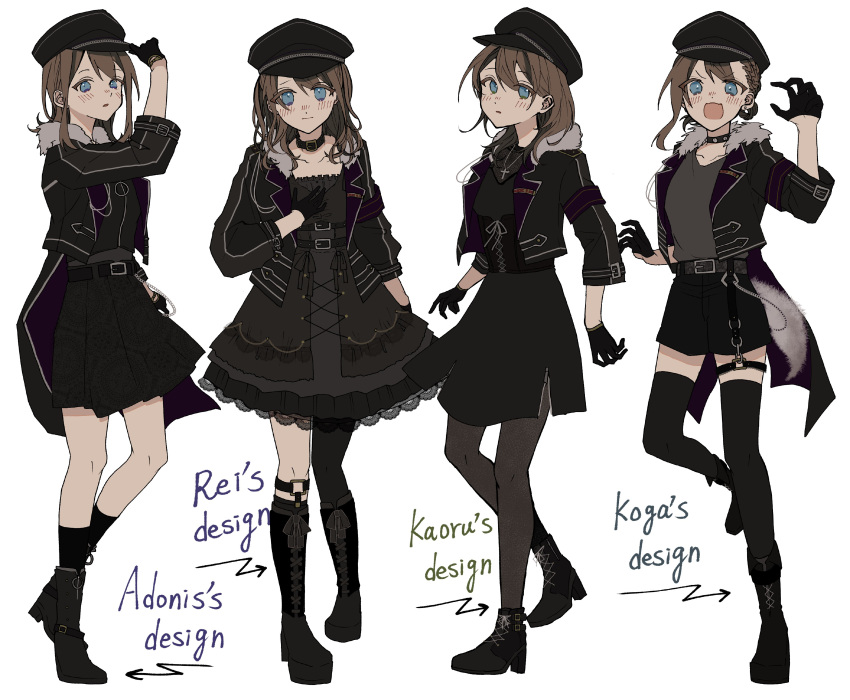 Safebooru - 1girl 46kuma mattya absurdres anzu (ensemble stars!) black dress black gloves black ...