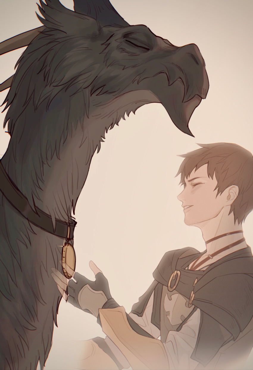 Safebooru - 1boy 1other 7nite absurdres amaro (ff14) animal collar ardbert hylfyst armor armored ...