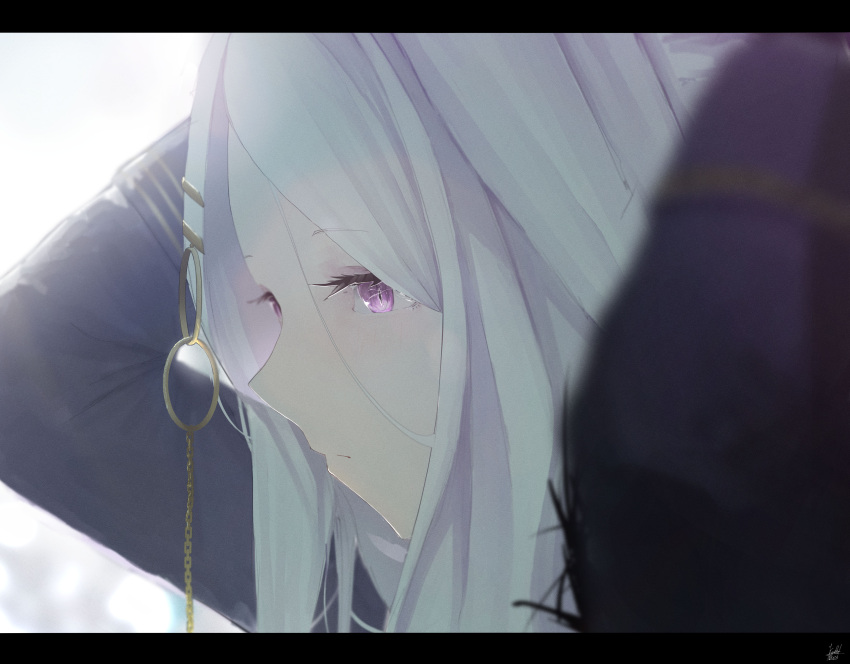 Safebooru - 1girl absurdres blue archive blush close-up closed mouth from side highres hina ...