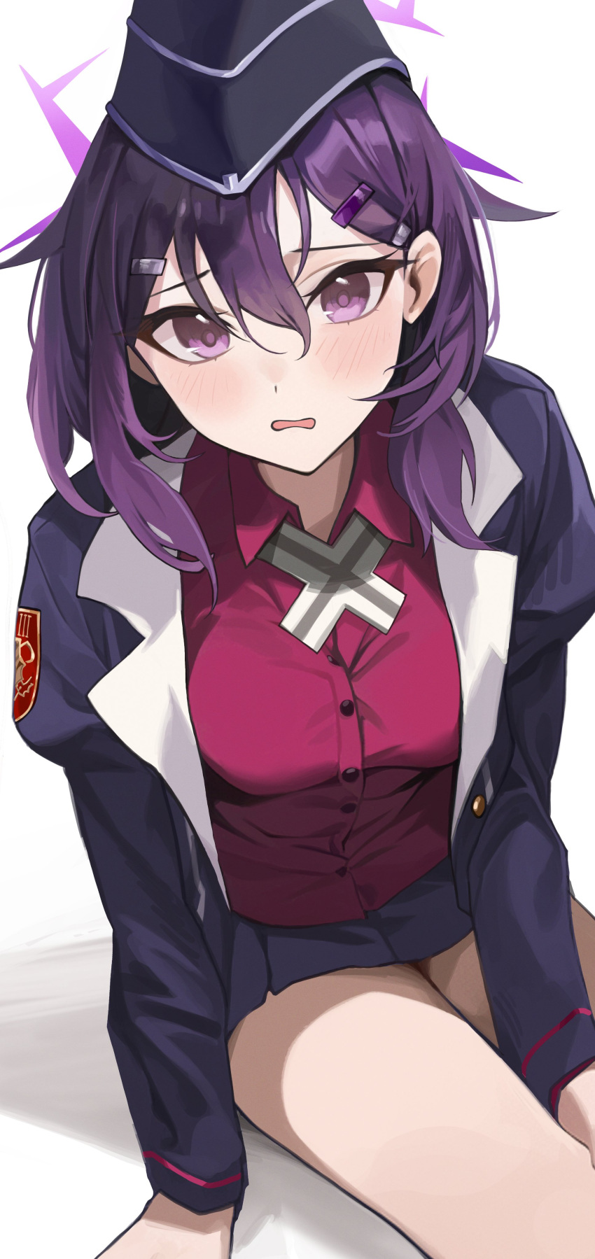 Safebooru - 1girl absurdres black headwear blue archive blush collared shirt commentary garrison ...