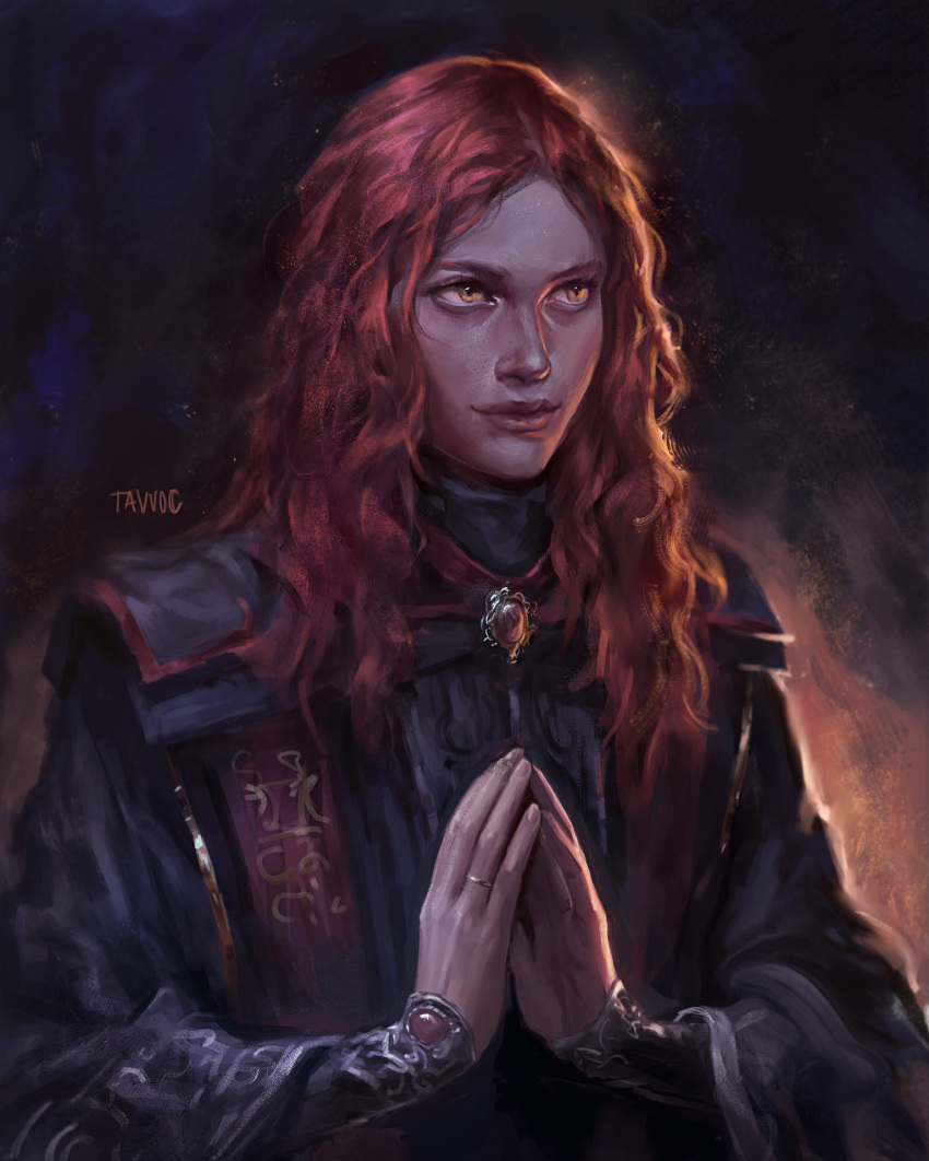 Safebooru - 1girl black background blue robe brooch elden ring ...