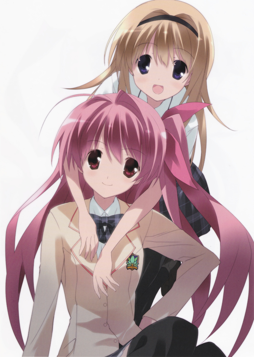 Safebooru - absurdres bow chaos;head hair bow highres hug nishijou ...