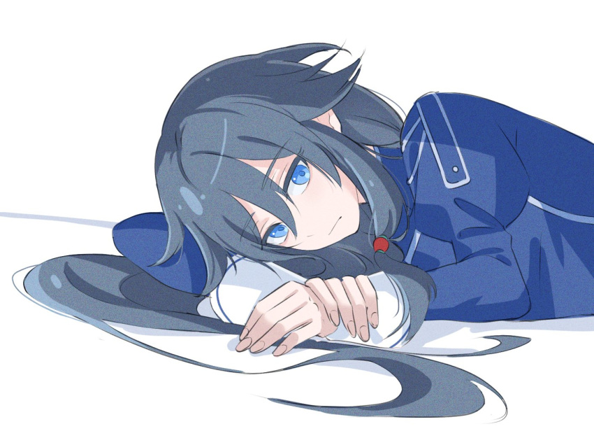 Safebooru - 1girl blue eyes blue hair closed mouth fu hua fu hua (valkyrie accipiter) grey hair ...