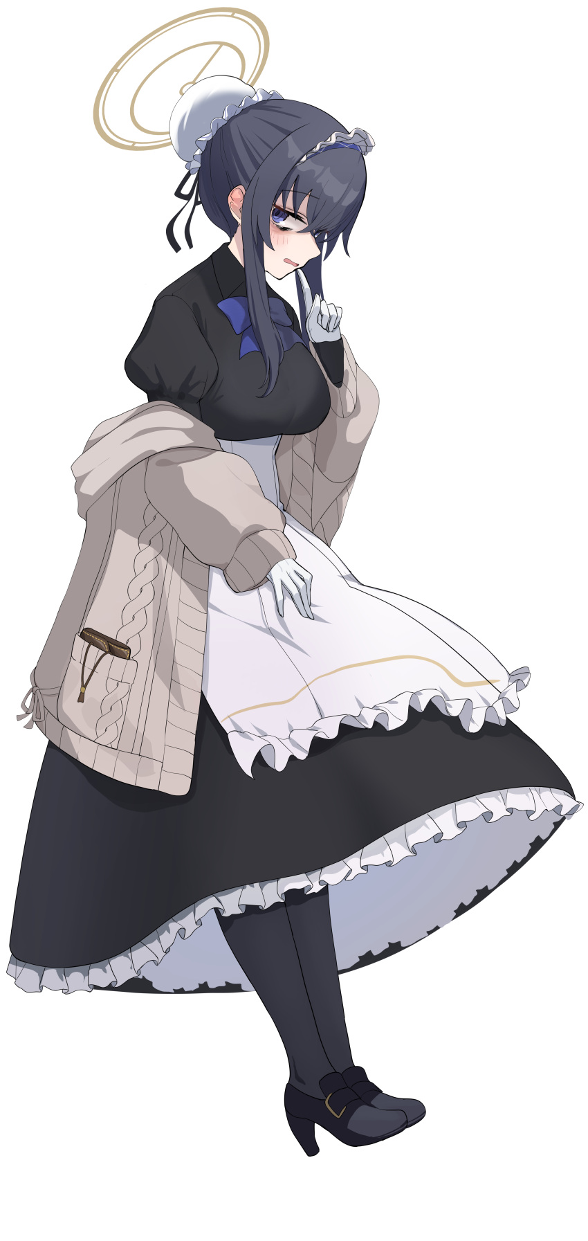 Safebooru - 1girl absurdres alternate costume apron black dress black ...