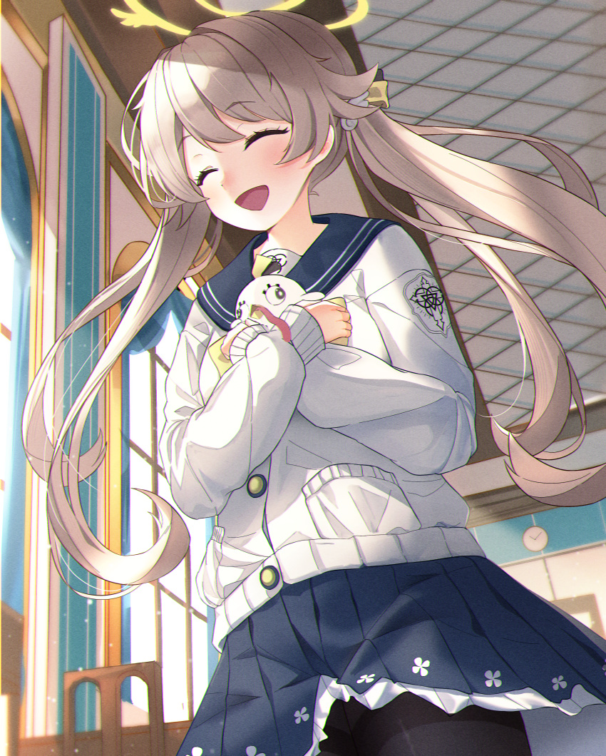 Safebooru - 1girl absurdres blue archive blush chair closed eyes ...