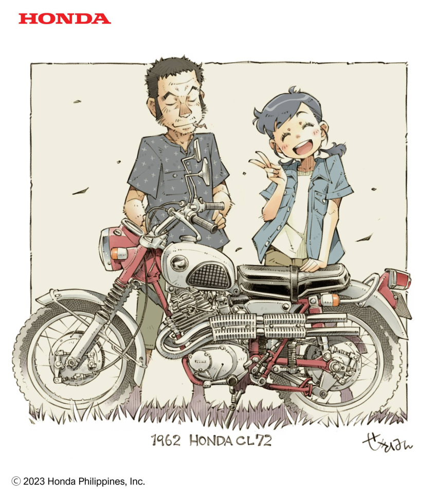 Safebooru - 1boy 1girl :d ^ ^ ad black hair blue jacket blue shirt blush boss (genie's ...