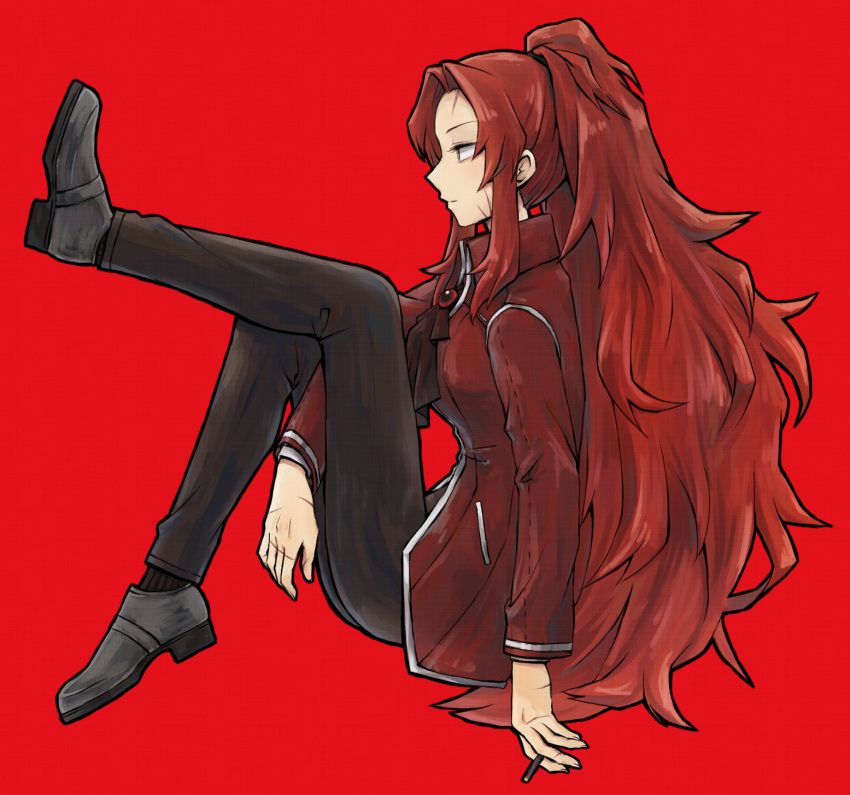 Safebooru - 1girl ascot black ascot black footwear black pants breasts brooch gebura (project ...