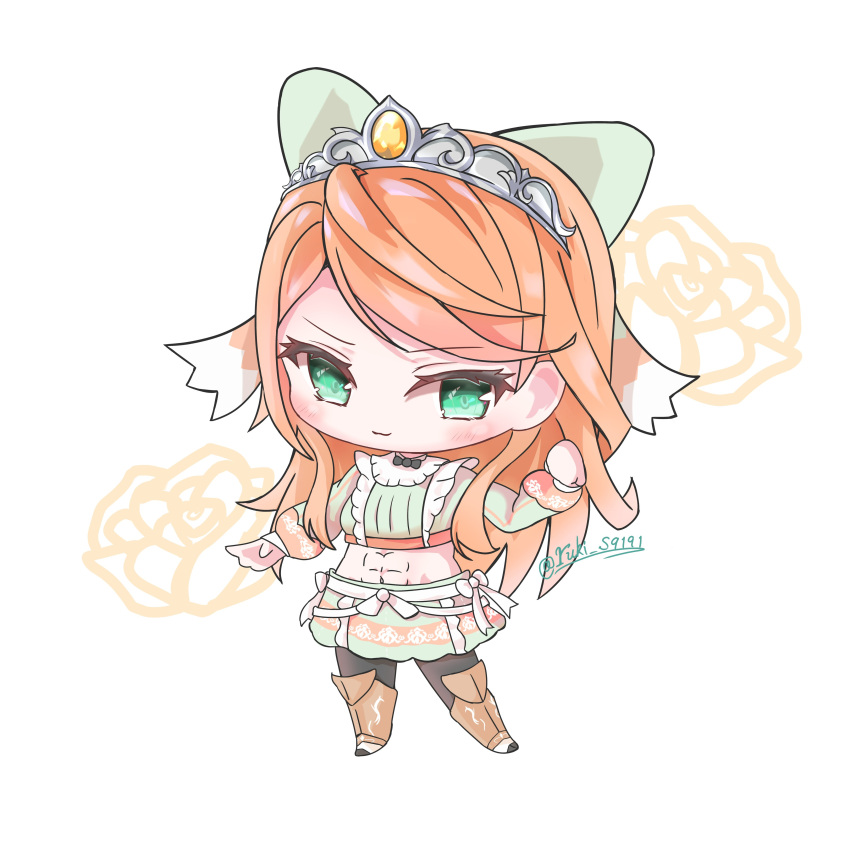 Safebooru - 1girl abs absurdres bow chibi crop top etie (fire emblem ...