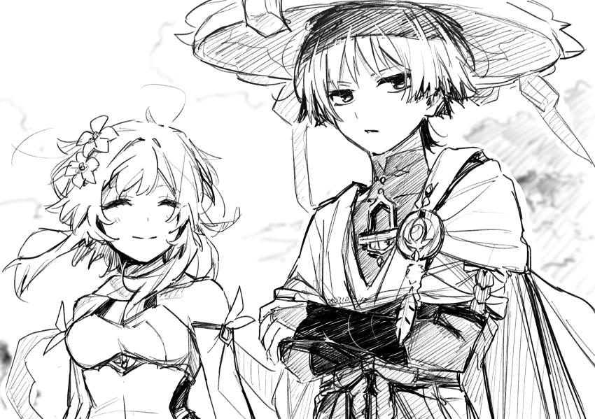 Safebooru - 1boy 1girl closed eyes commentary request crossed arms ...