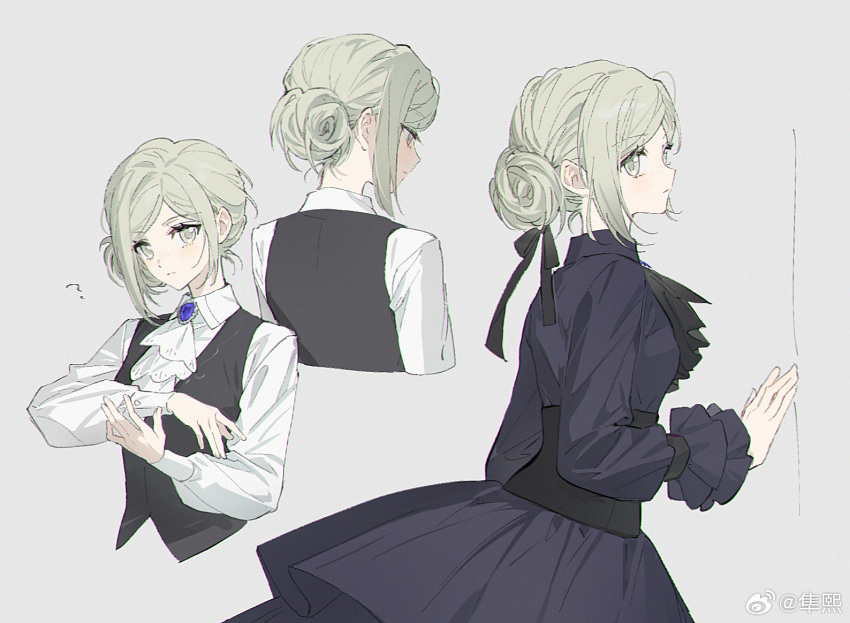 Safebooru - 1girl ? ascot black ascot black corset black dress black ribbon black vest closed ...