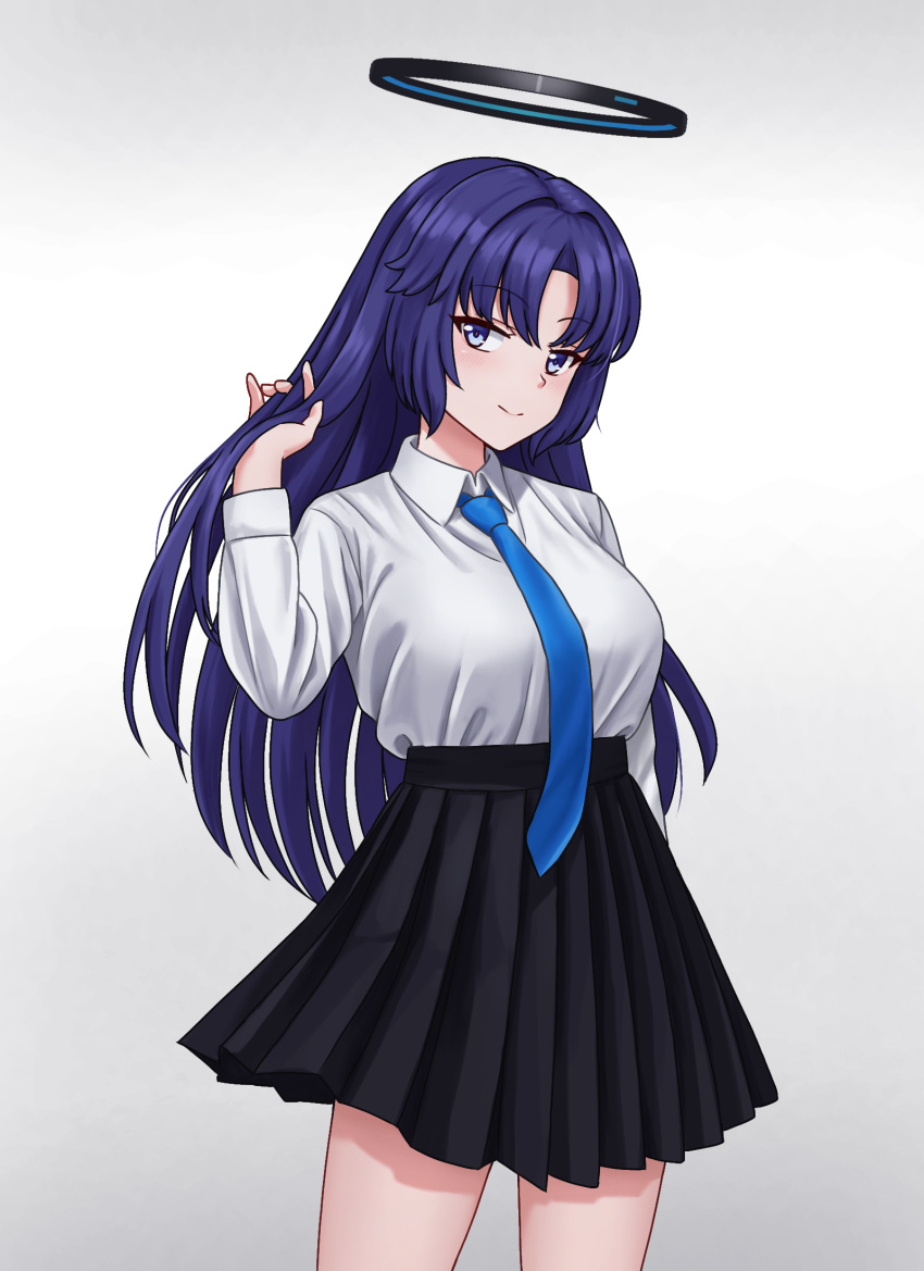 Safebooru - 1girl alternate hairstyle blue archive blush closed mouth durian12 highres long hair ...