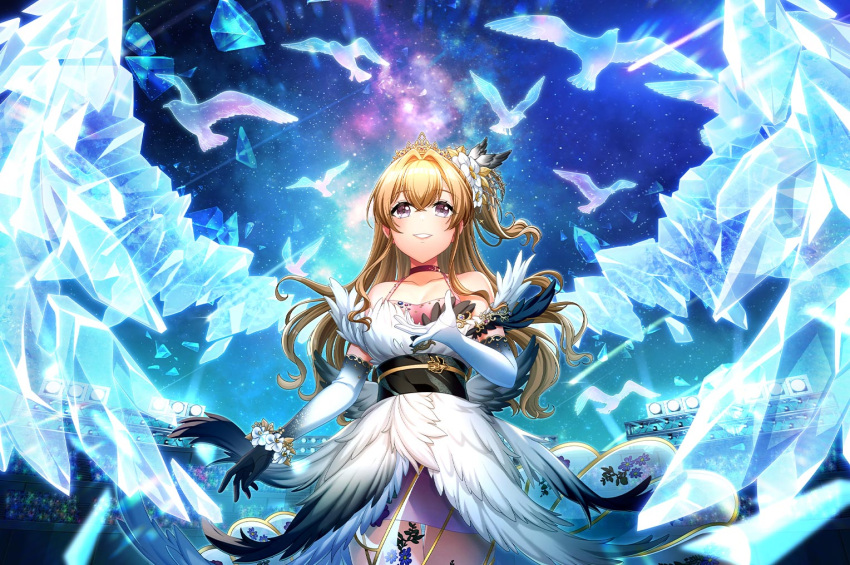 Safebooru - blush brown eyes brown hair d4dj dress kase mana long hair official art smile | 4639342