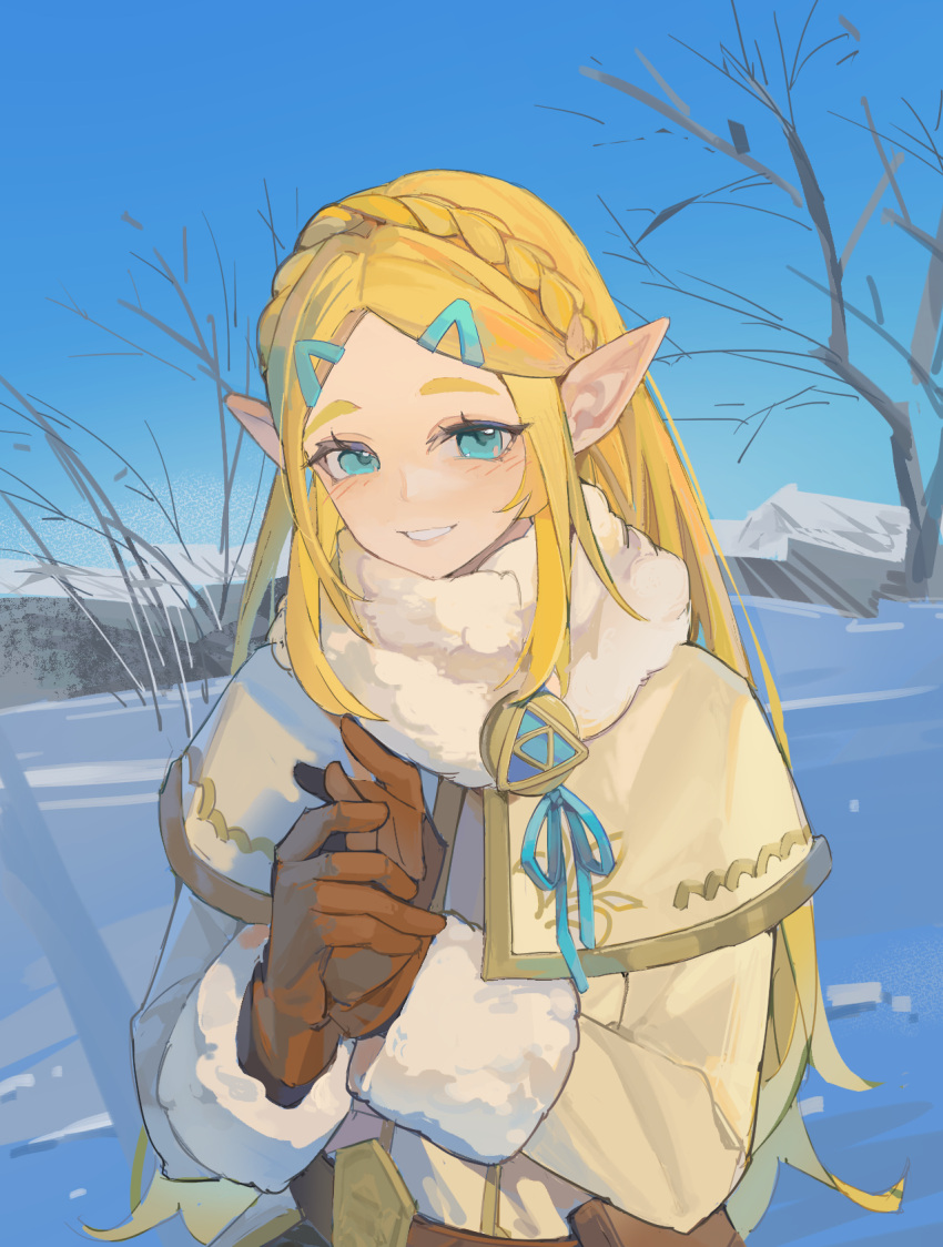Safebooru - 1girl blonde hair blue eyes braid crown braid gloves ...