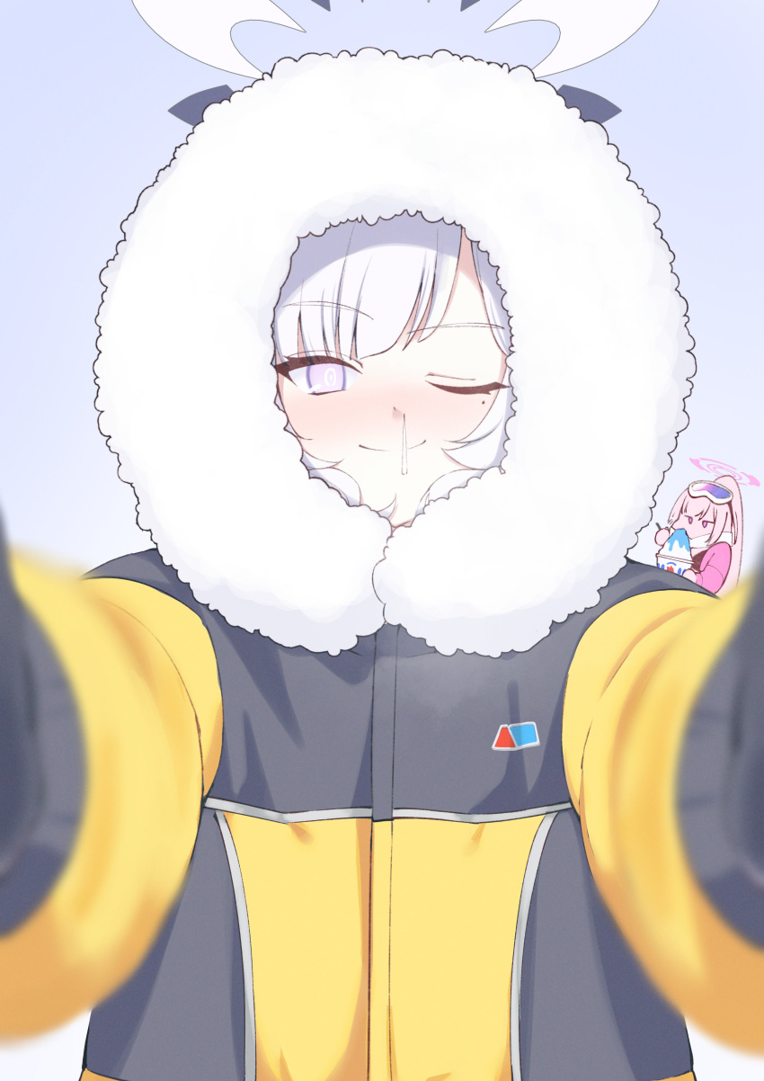 Safebooru - 2girls absurdres blue archive blush eating eimi (blue archive) eimi (swimsuit) (blue ...