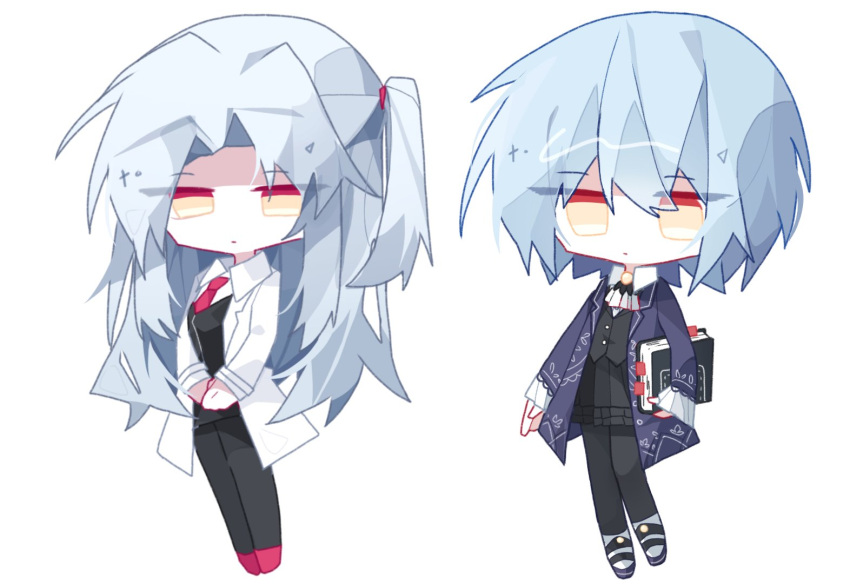 Safebooru - 2girls angela (project moon) black pantyhose black skirt ...