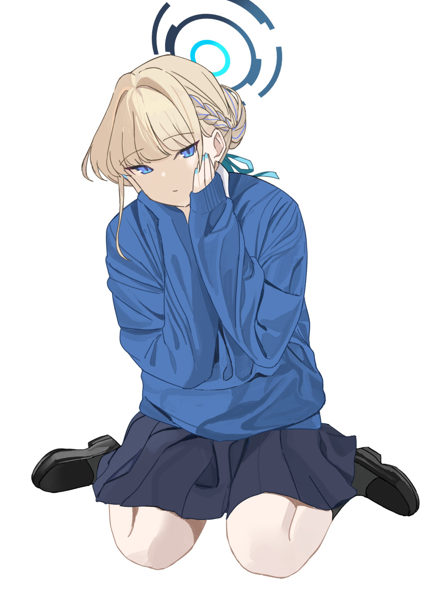 Safebooru - absurdres black skirt blonde hair blue jacket bow bowtie highres jacket skirt tnr ...