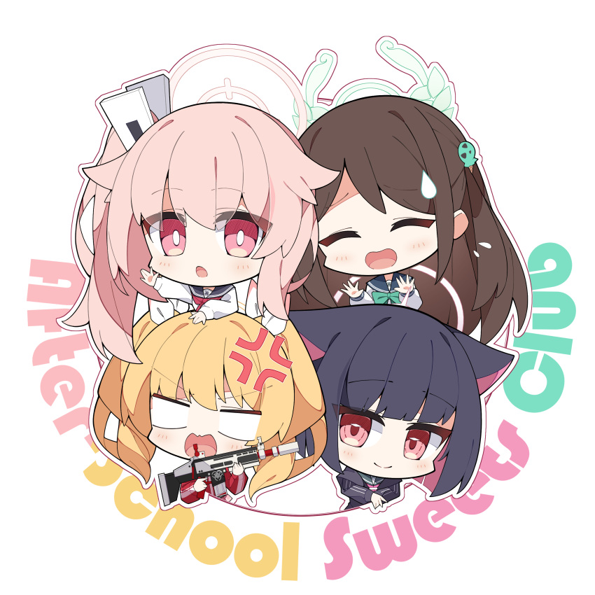 Safebooru - 4girls absurdres after-school sweets club (blue archive) airi (blue archive) animal ...