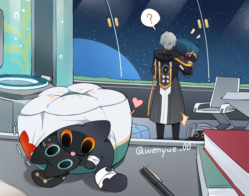 Safebooru - ? animal animification black cat black gloves blade (honkai ...