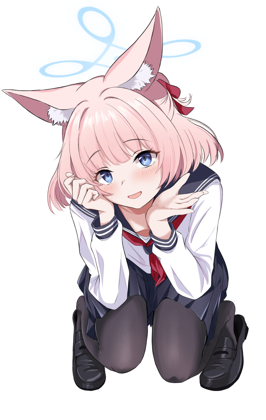 Safebooru - 1girl 4jiri absurdres animal ear fluff animal ears black footwear black pantyhose ...