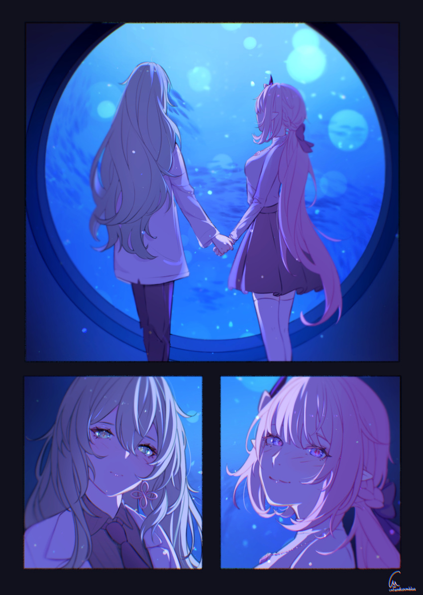 Safebooru - 2girls absurdres aquarium elysia (honkai impact) green eyes ...