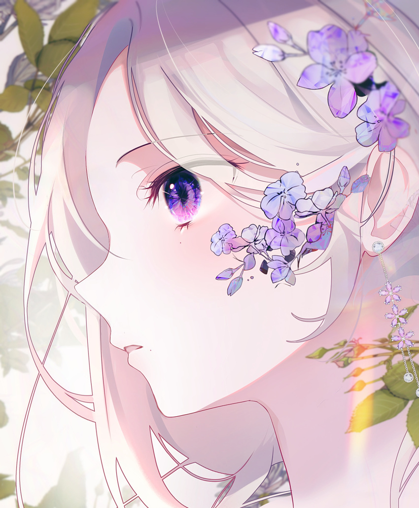 Safebooru - 1girl 58 (opal 00 58) absurdres commentary earrings english commentary flower from ...