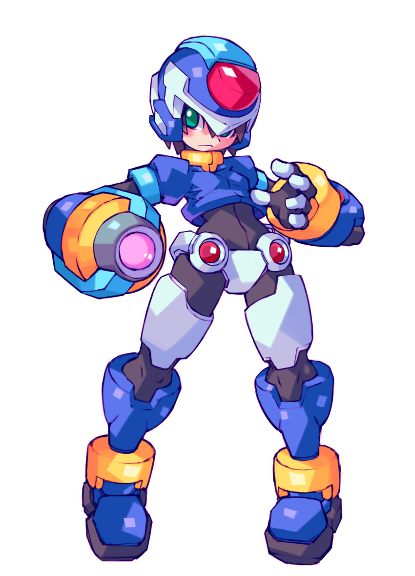 Safebooru - 1girl aile (mega man zx) arm cannon armor black bodysuit ...